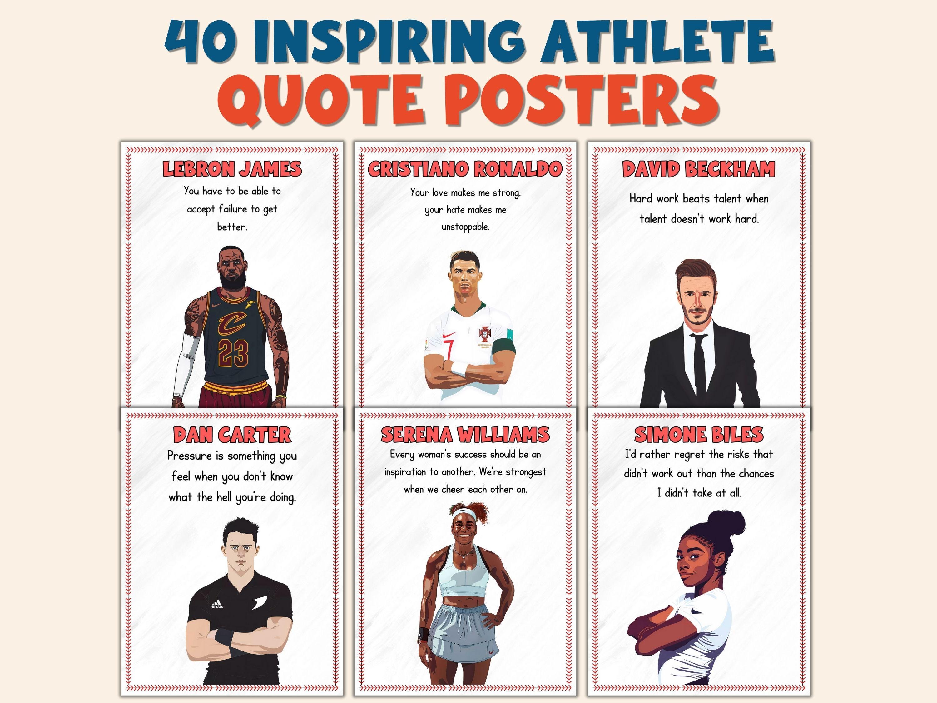 40 Athlete Quote Posters • Motivational Sports Classroom Decor • PE ...