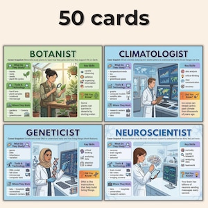 Science Careers Posters Set 50 | STEM Careers Bulletin Board | Career ...
