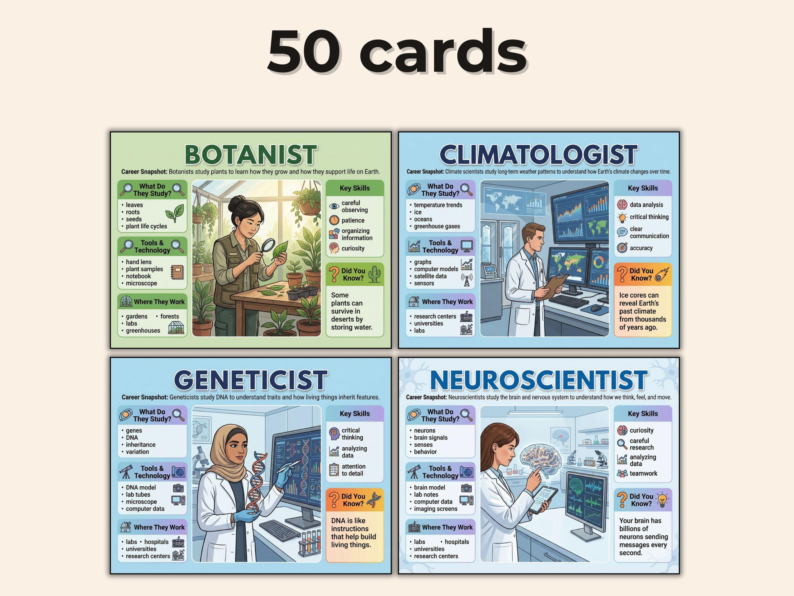 Science Careers Posters Set 50 | STEM Careers Bulletin Board | Career ...