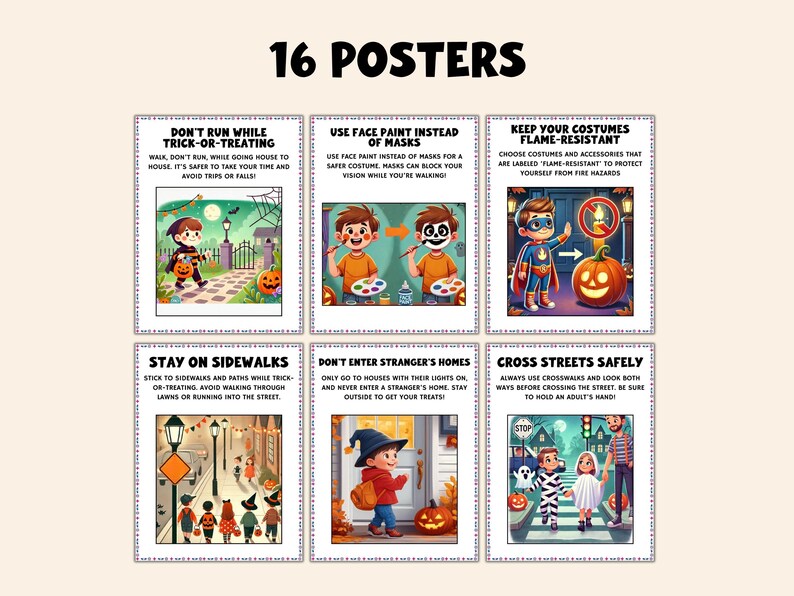 Halloween Safety Posters for Kids | Trick-or-treat Safety Tips ...