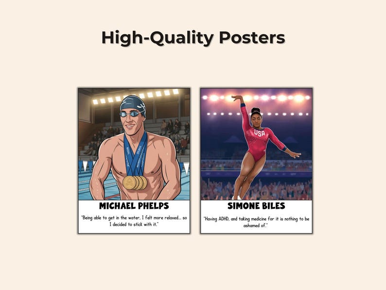 25 Famous People With ADHD Quote Posters | Classroom Decor Printable ...