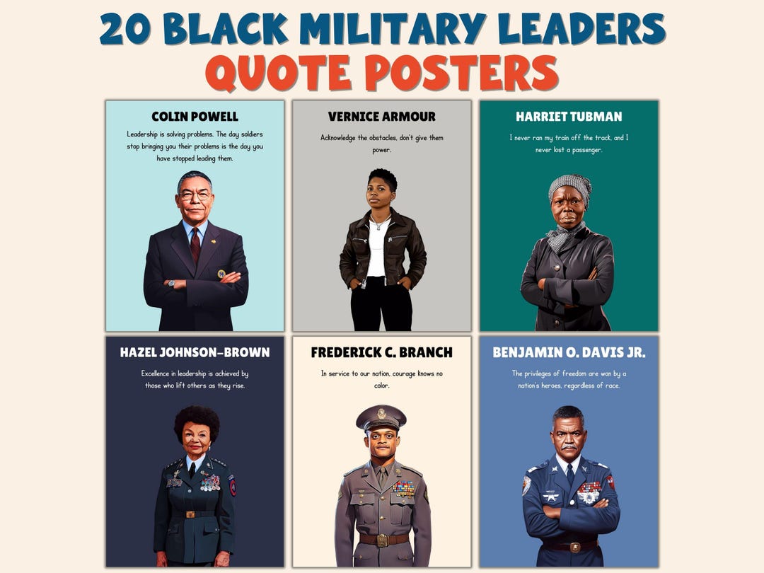 20 Black Military Leaders Quote Posters | Black History Month African ...