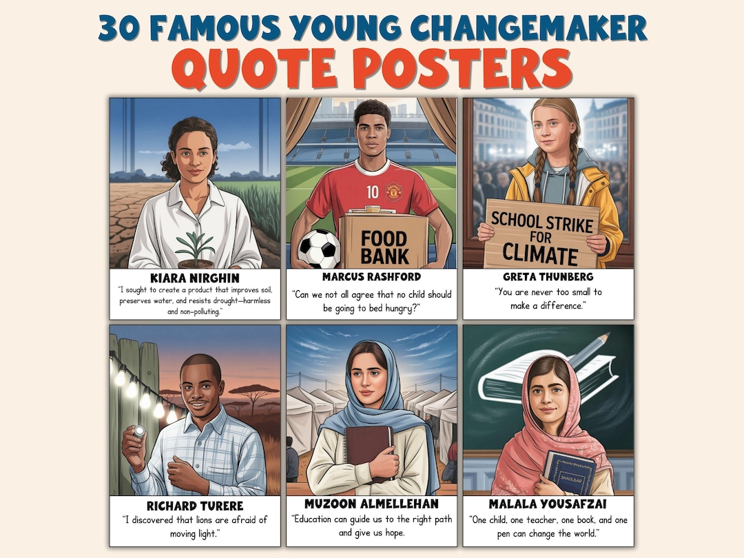 Young Changemakers Quote Posters, Inspirational Classroom Decor, SEL ...