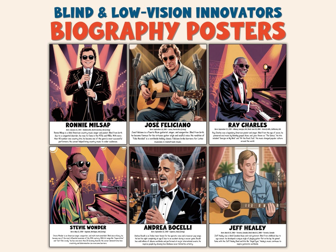 Blind & Low-vision Innovators Posters, Disability Awareness, Inclusion Classroom Decor, Special ...