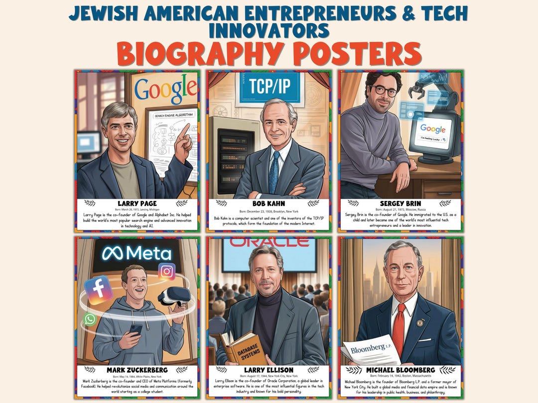 Jewish American Entrepreneurs Posters, Tech Innovators Biography ...