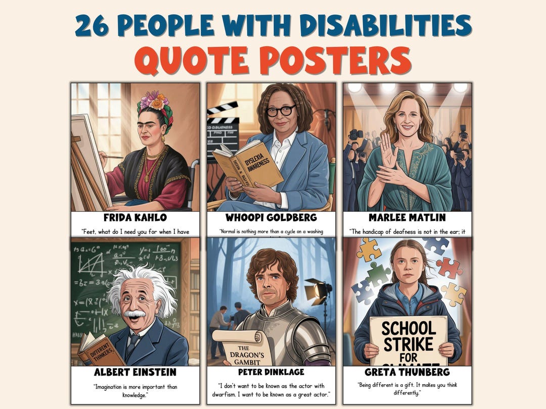 Disability Pride Month Quote Posters | Inspirational Wall Art | Famous ...