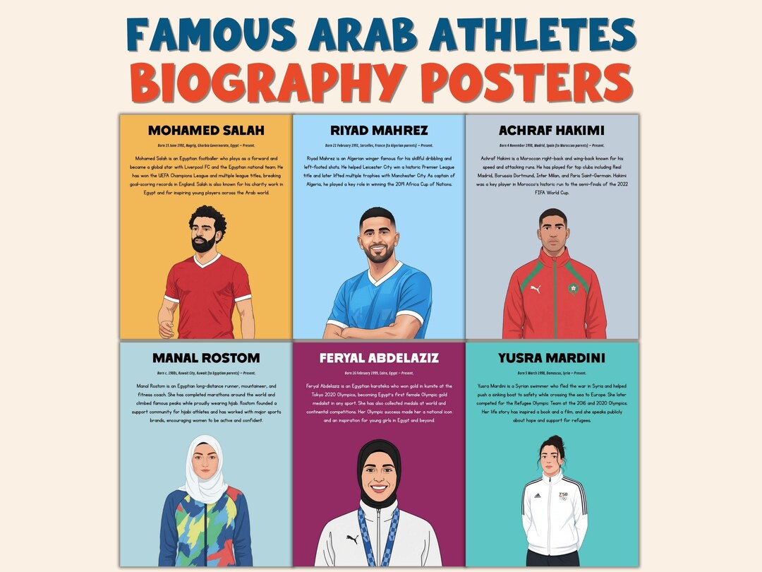 Famous Arab Athletes Biography Posters Sports Heroes Olympic Champions ...