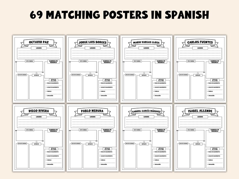 Hispanic Heritage Month Research Posters | bilingual English Spanish ...