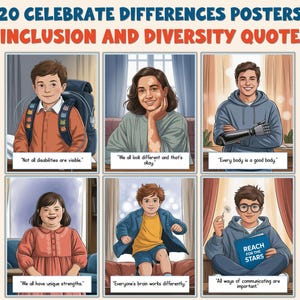 20 Celebrate Differences Posters | Inclusion Diversity Quotes ...