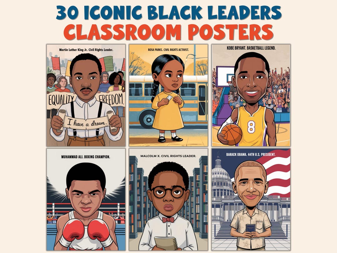 30 Iconic Black Leaders Posters for Classroom Display Black History ...