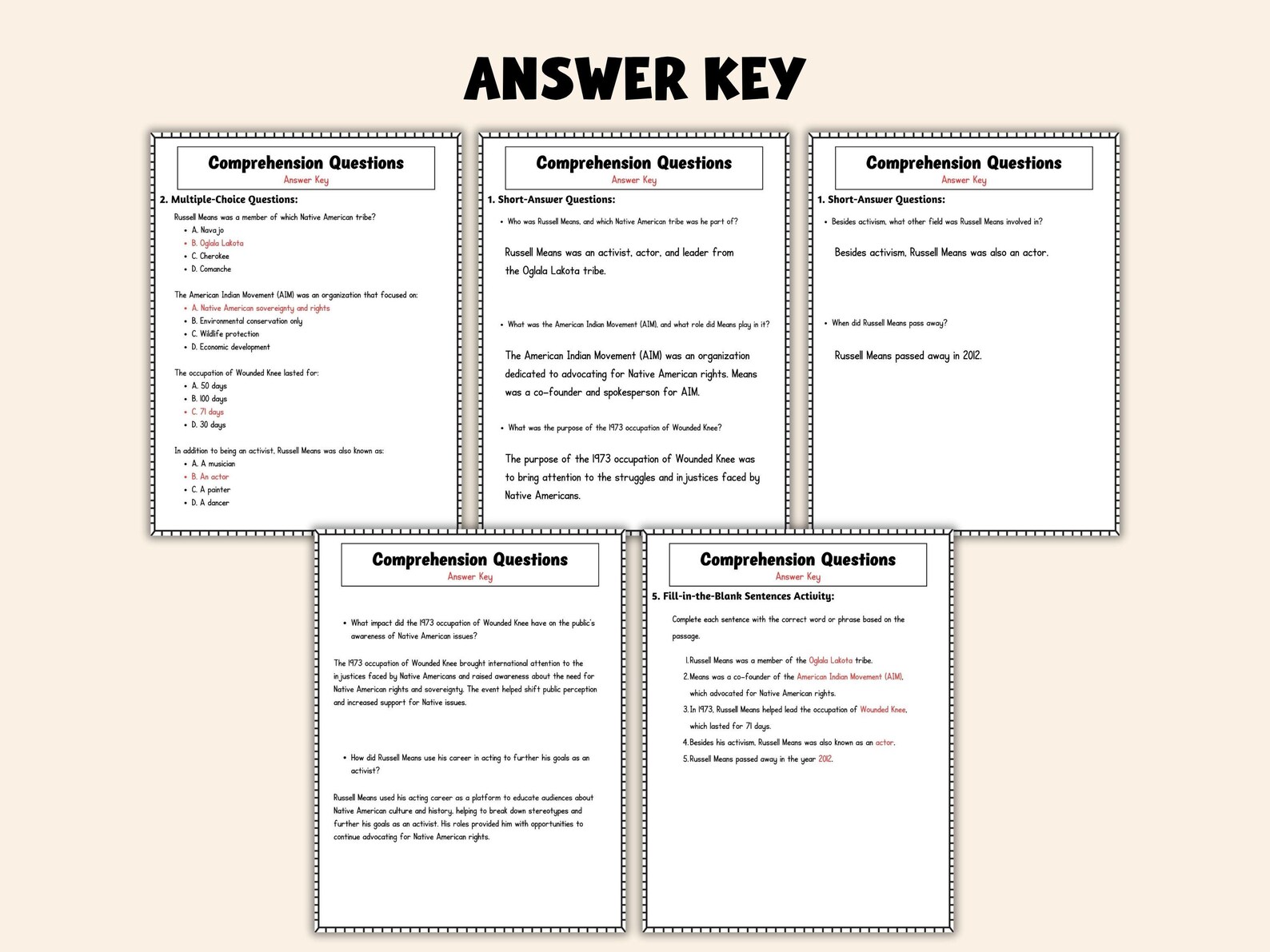 Native American Reading Passages & Comprehension Activities | 38 ...