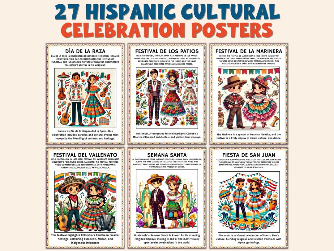 27 Hispanic Cultural Celebration Posters | Latin American Festivals ...