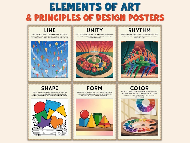 Elements of Art Posters, Principles of Design Posters, Art Classroom ...
