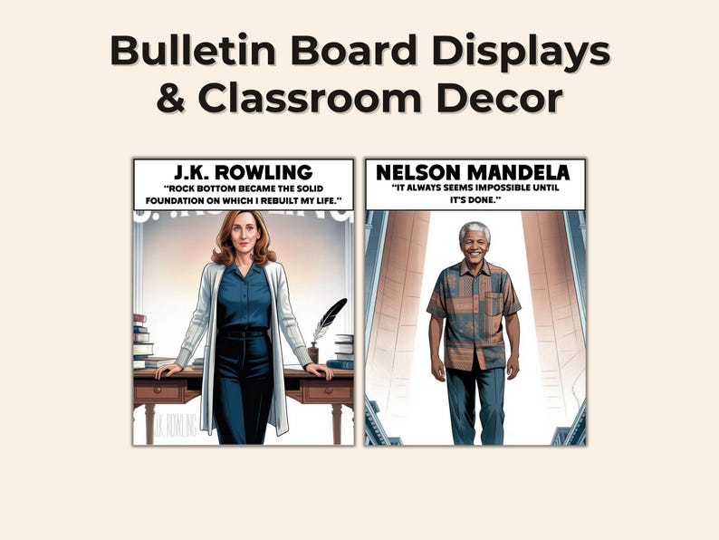 Growth Mindset Quote Posters From Famous Figures Classroom Decor ...