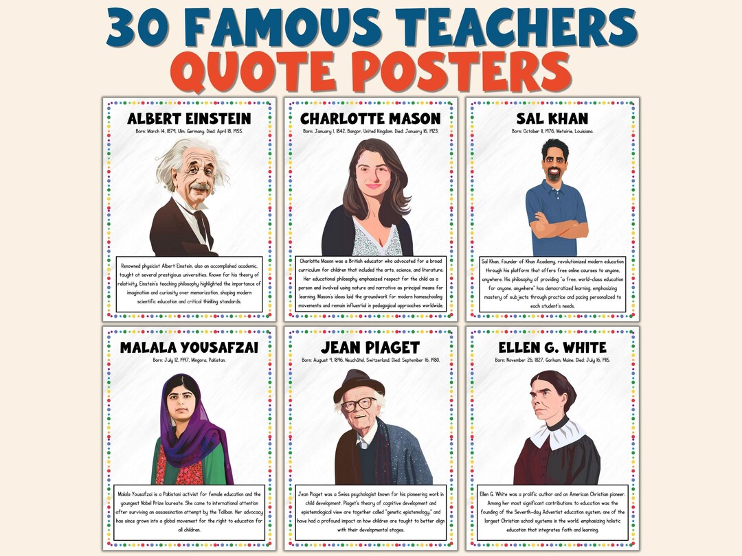 30 Famous Teachers Quote Posters Classroom Decor | inspirational ...