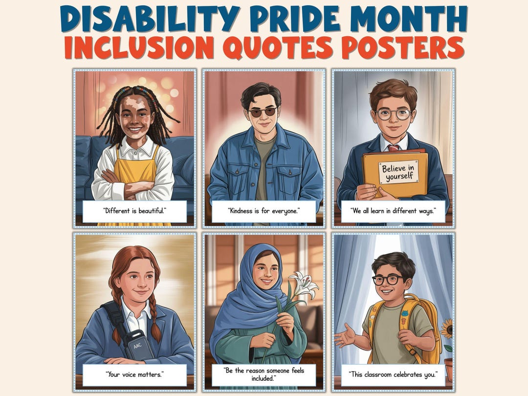 Inclusive Classroom Posters Diversity Kindness Quotes Disability Pride ...