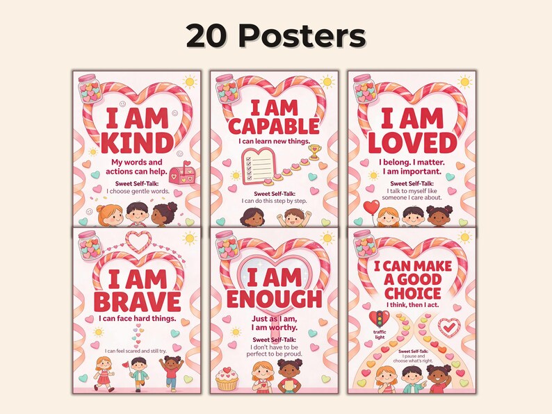 Valentine Positive Affirmations Posters for Classroom Decor | SEL ...