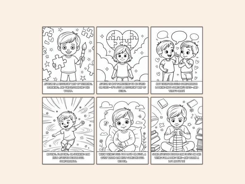 What is Autism? Coloring Pages for Kids | Autism Awareness Month SEL ...