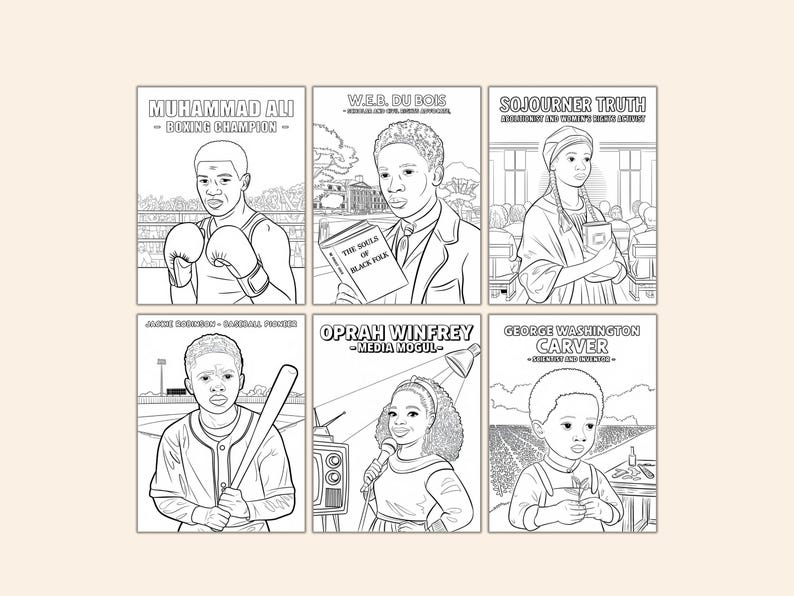 30 Black History Month Leaders Coloring Pages | BHM Coloring Sheets for ...