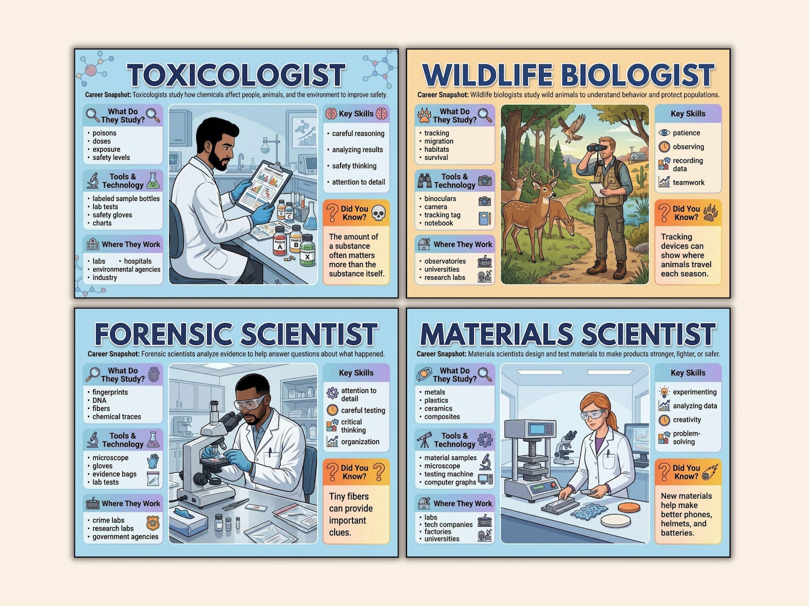 Science Careers Posters Set 50 | STEM Careers Bulletin Board | Career ...