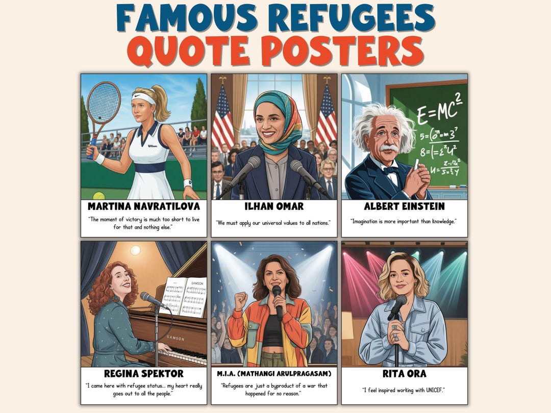 Famous Refugees Quote Posters, Social Studies Classroom Decor, History ...