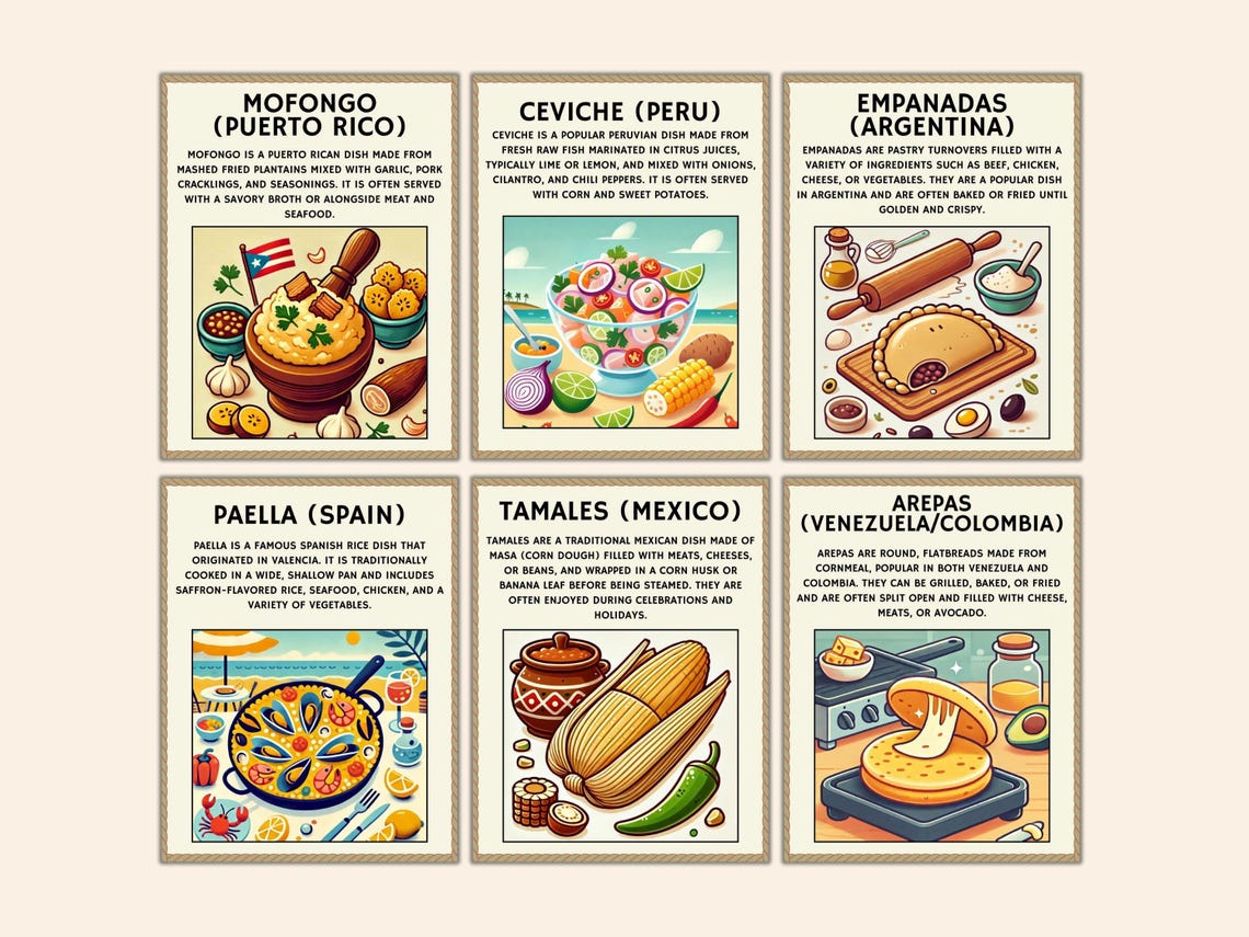 Hispanic Heritage Month Food Posters | 20 Traditional Hispanic Dishes ...