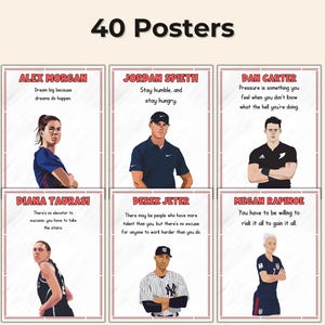 40 Athlete Quote Posters • Motivational Sports Classroom Decor • PE ...