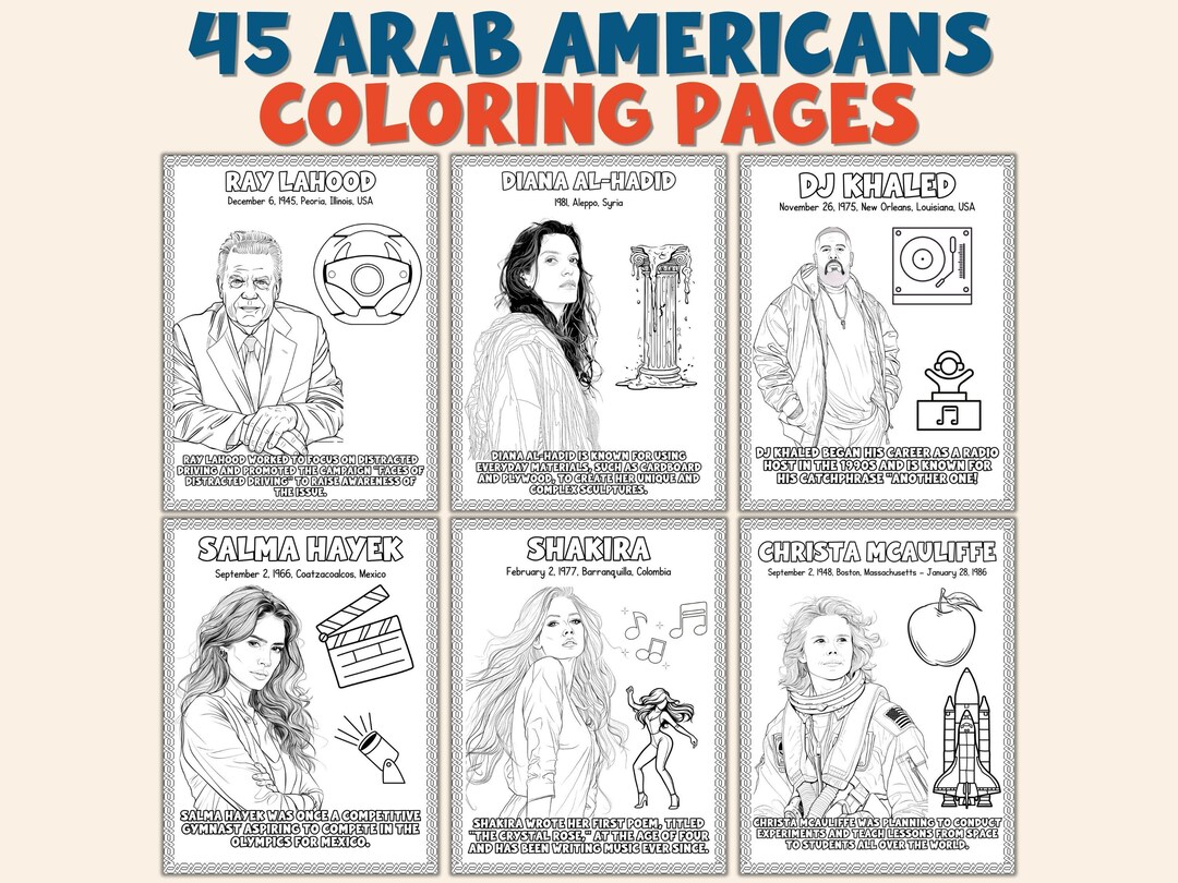 Arab American Coloring Pages | arab American Heritage Month diversity ...