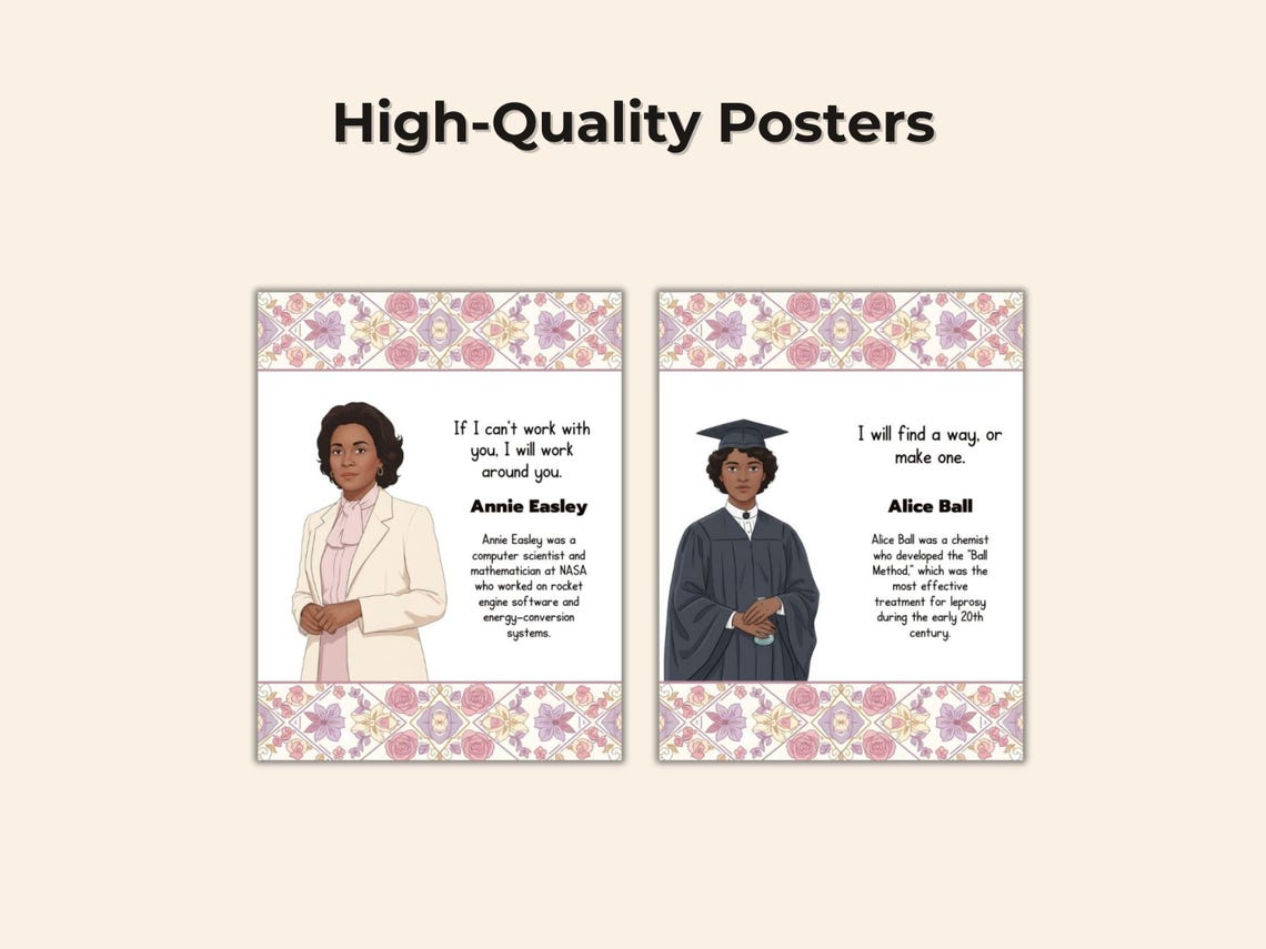 60 Black Women Leaders Posters Biography Quotes Black History Month ...