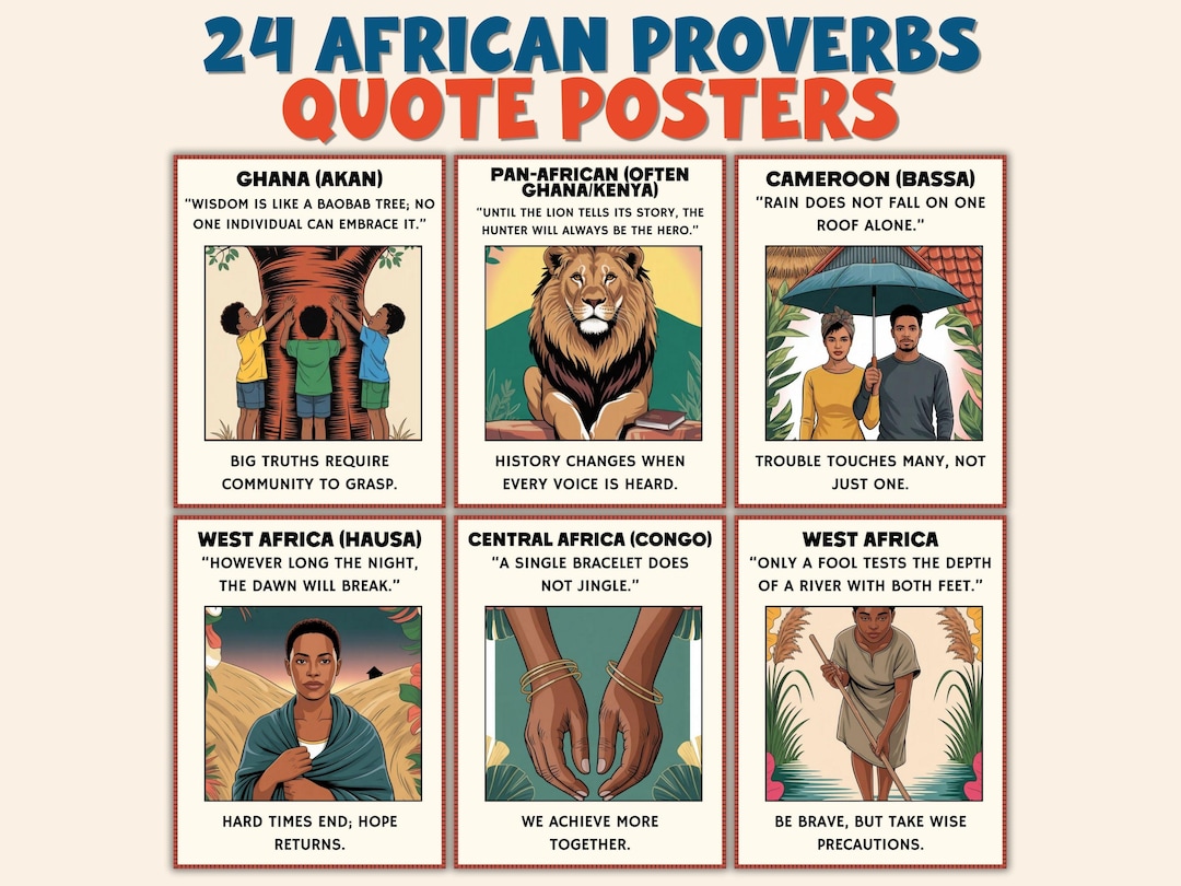 African Proverb Quote Posters | African Wisdom Classroom Decor | Black ...