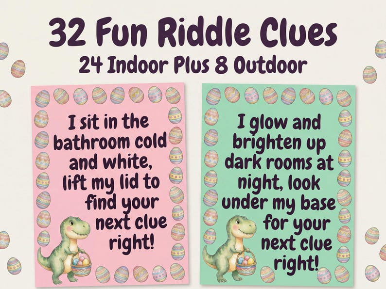 Easter Egg Hunt Printable, Kids Scavenger Hunt, Treasure Hunt Clues ...