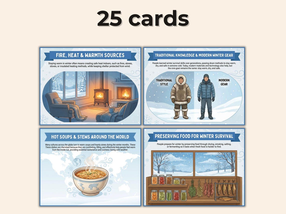Winter Survival Around the World Posters | Cold Climate Adaptations ...