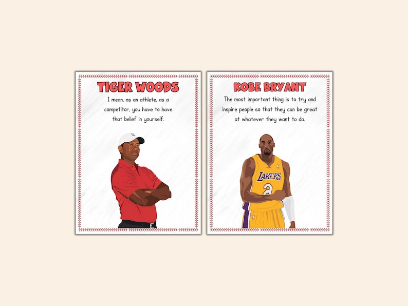 40 Athlete Quote Posters • Motivational Sports Classroom Decor • PE ...