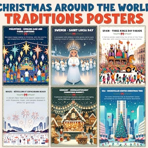 Christmas Traditions Around the World Poster - Etsy
