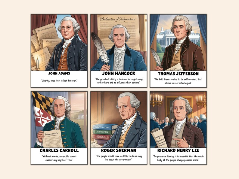 Founding Fathers Quote Posters US History Independence Day American ...