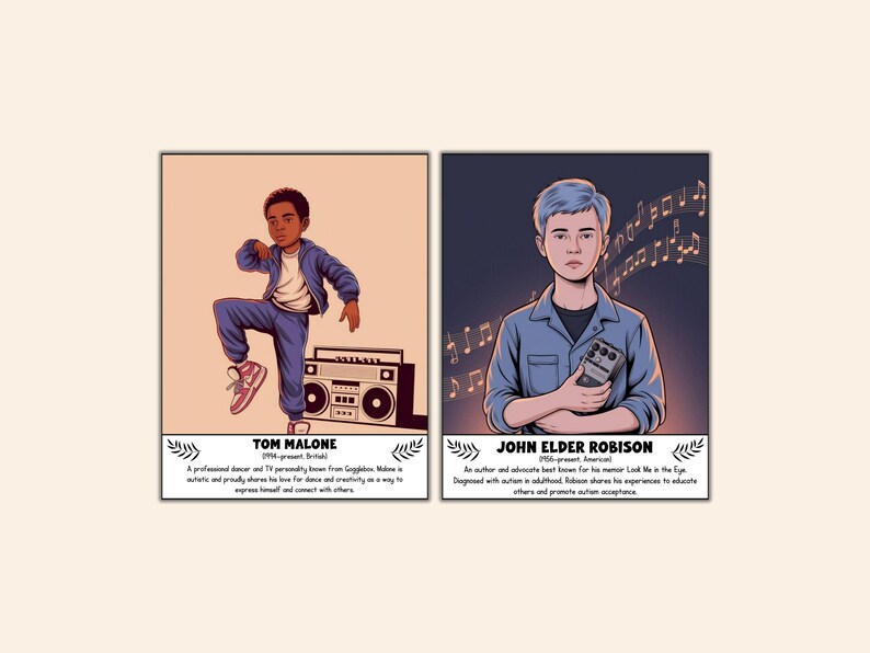 71 Famous People With Autism Biography Posters | Autism Awareness Month ...