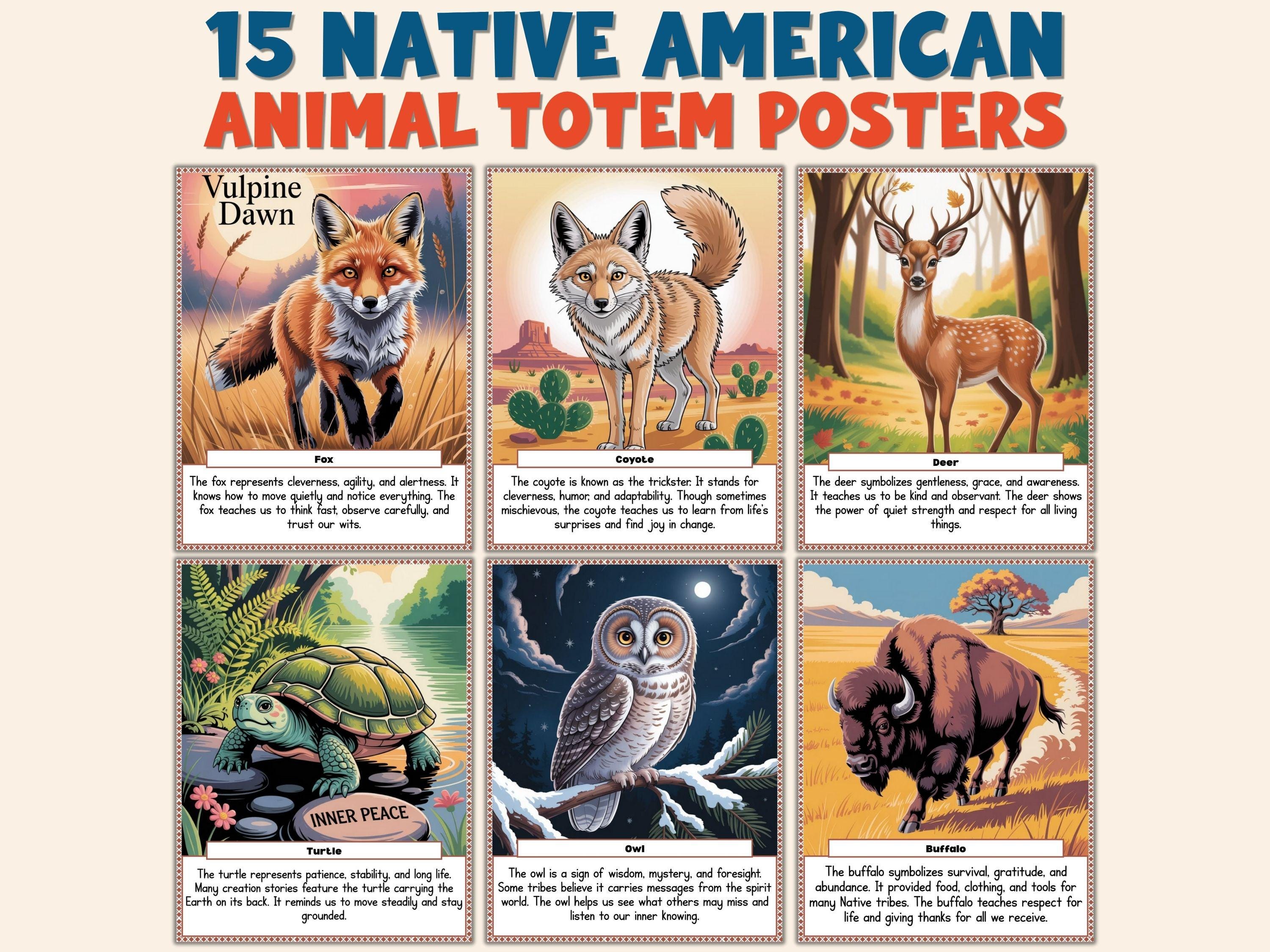 15 Native American Animal Totem Posters • Spirit Animals Classroom ...