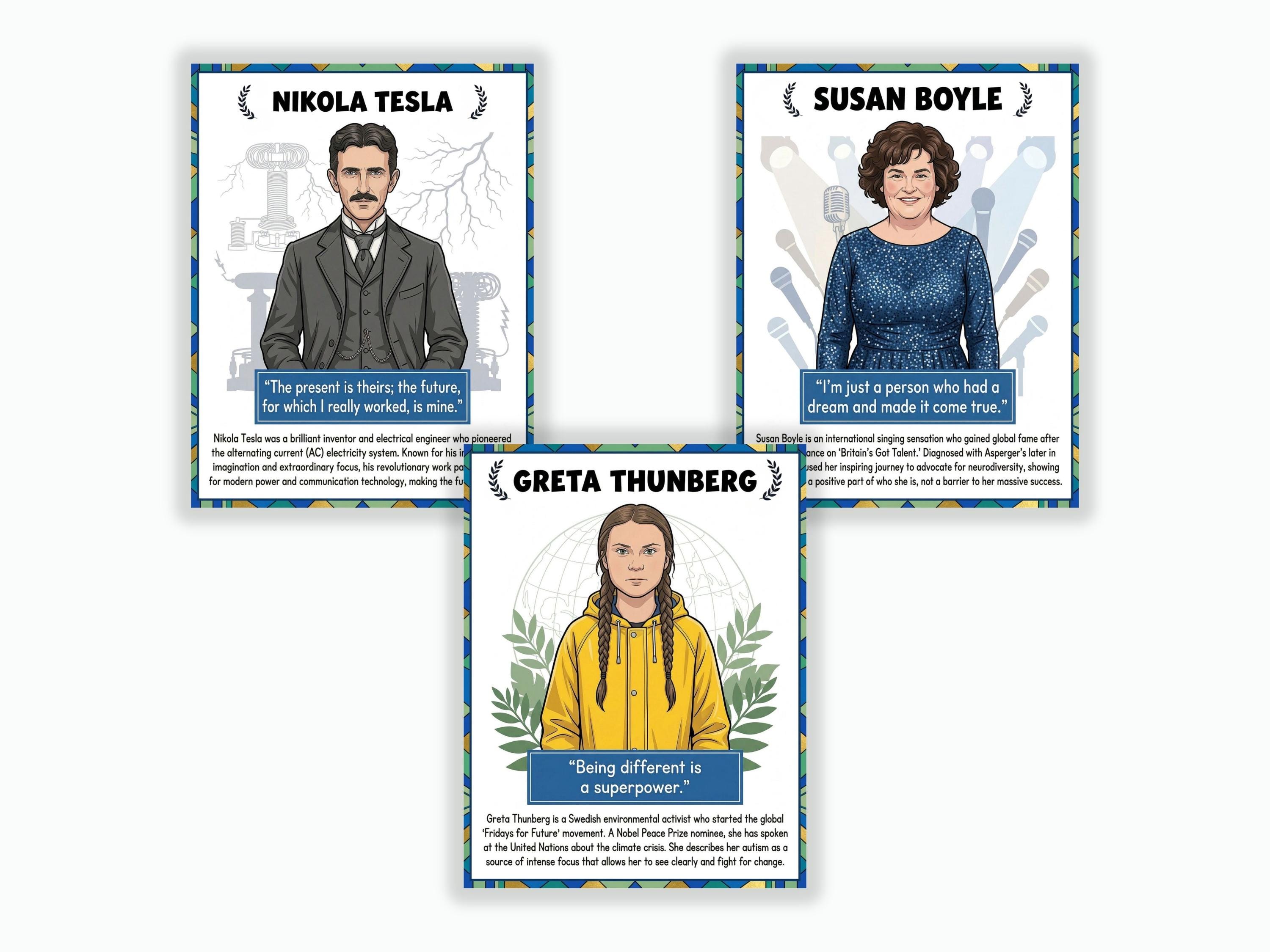 Famous People With Autism Posters, Biography Quote Classroom Decor ...