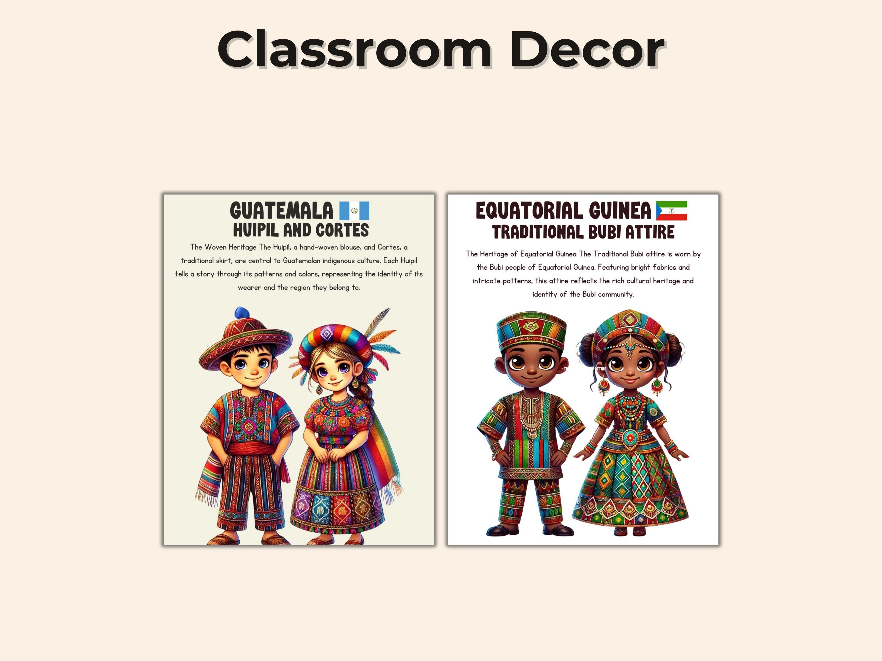 Hispanic Heritage Month Traditional Attire Posters | 21 Country Outfits ...
