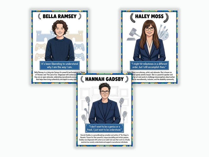 Famous People With Autism Posters, Biography Quote Classroom Decor ...