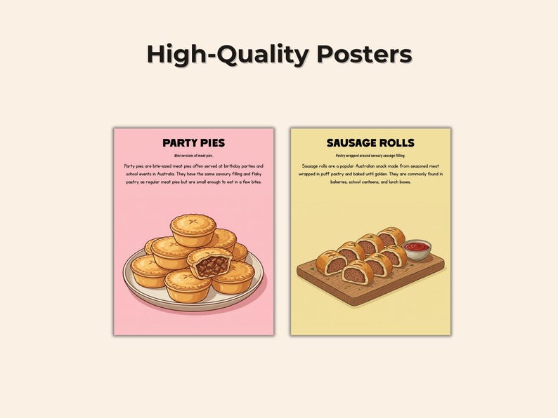 Australian Food Posters Printable | Traditional Cuisine Classroom Decor ...