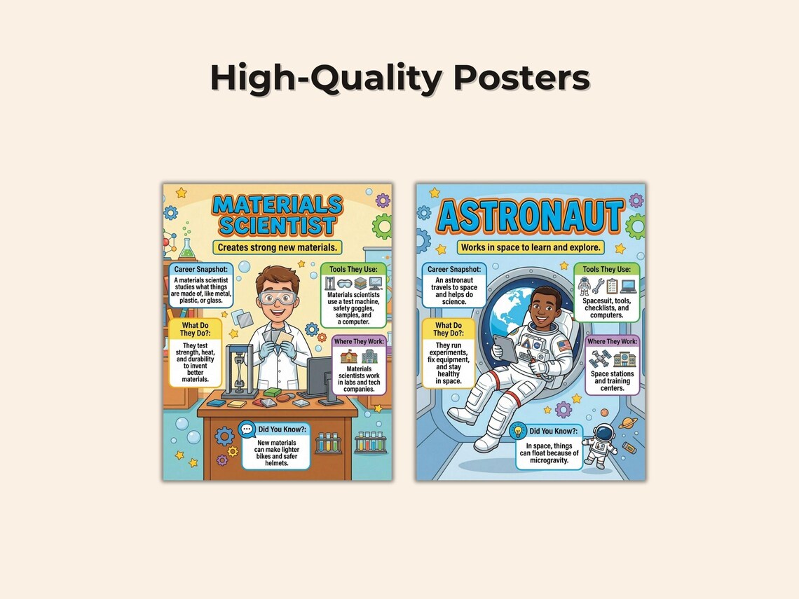STEM Careers Posters for Kids | Science Technology Engineering Math ...