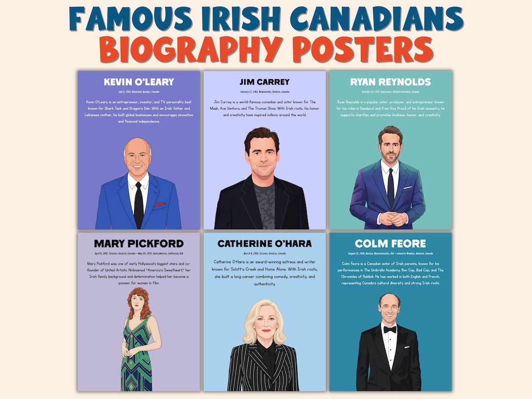 Irish Canadians Biography Posters for Canadian History, Irish Heritage ...