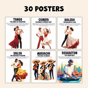 30 Hispanic Heritage Month Music Genre Posters | Latin Dance Genres ...