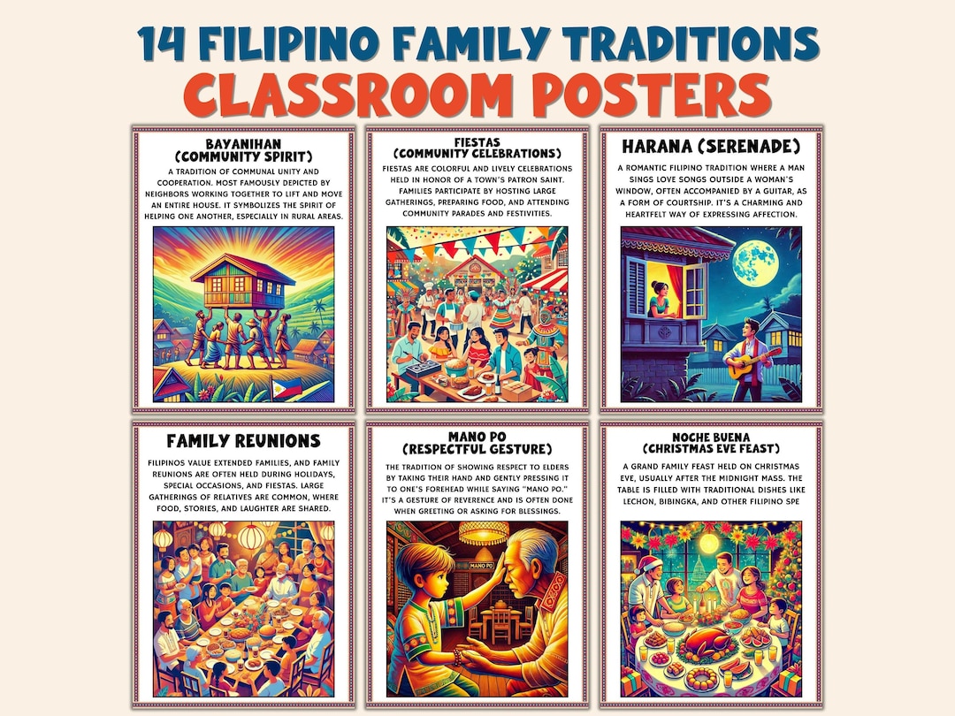 14 Filipino Family Traditions Posters | Filipino Culture & Heritage ...