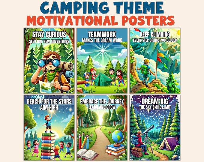 Printable Motivational Posters, Growth Mindset Posters, Camping Theme ...