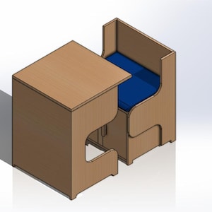 Foldable Wooden Computer Desk With Chair: Compact Home Office Furniture ...