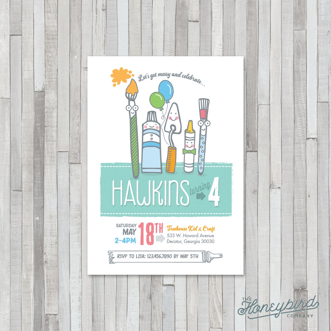 Art / Craft Birthday Invitation - Etsy