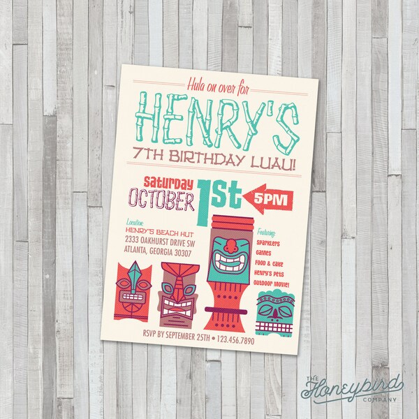 Tiki Invitations - Etsy