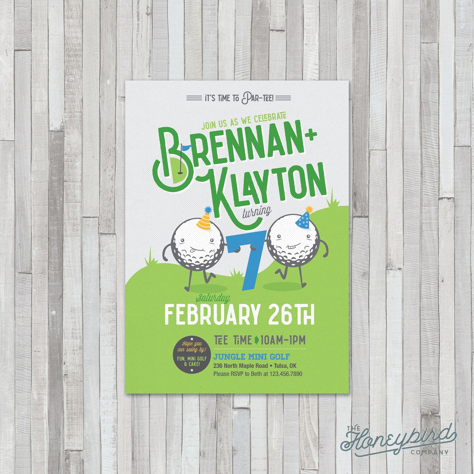 Golf / Putt Putt / Miniature Golf Birthday Invitation for Boy, Girl or ...